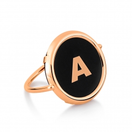 Ring - Initial onyx disc ring | Ginette NY